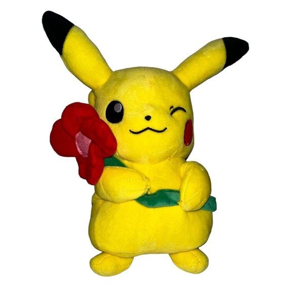 JAzwares | Toys | 222 Pikachu With Flower Pokemon Valentines Plush Toy ...